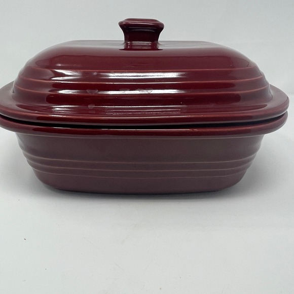 Kitchen | Pampered Chef Cranberry Deep Roaster Covered Baker Stoneware ...